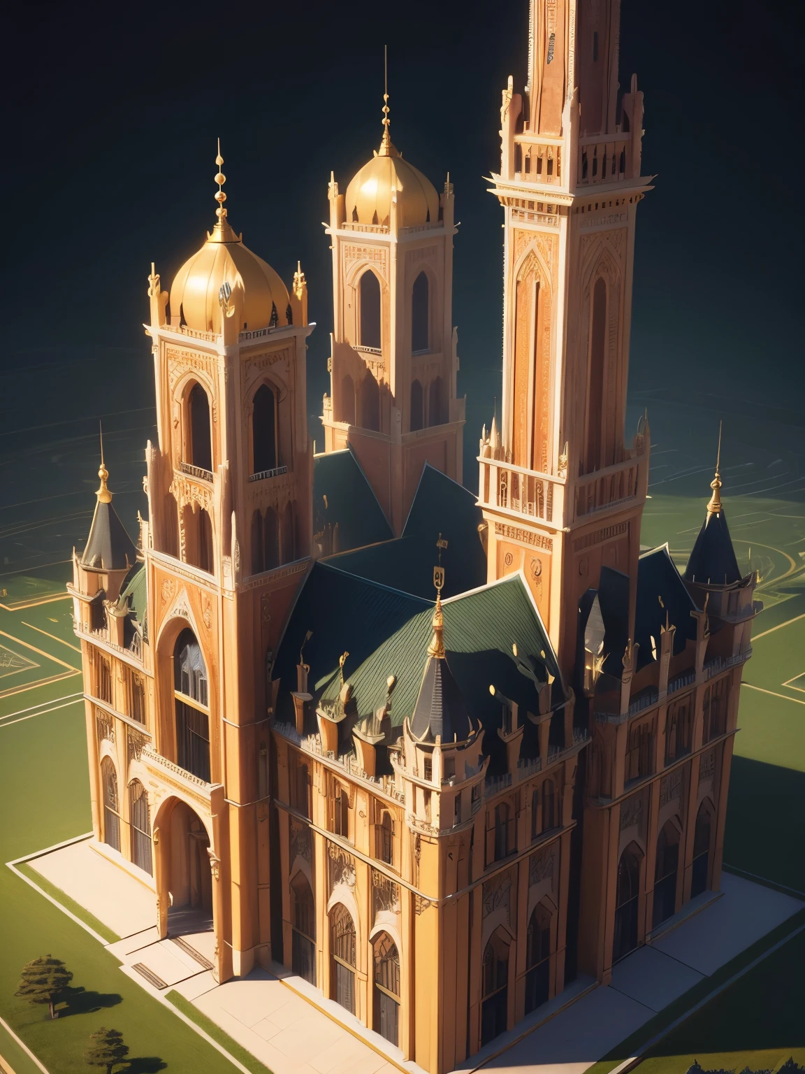 Arafed image of a large building with a clock tower - SeaArt AI