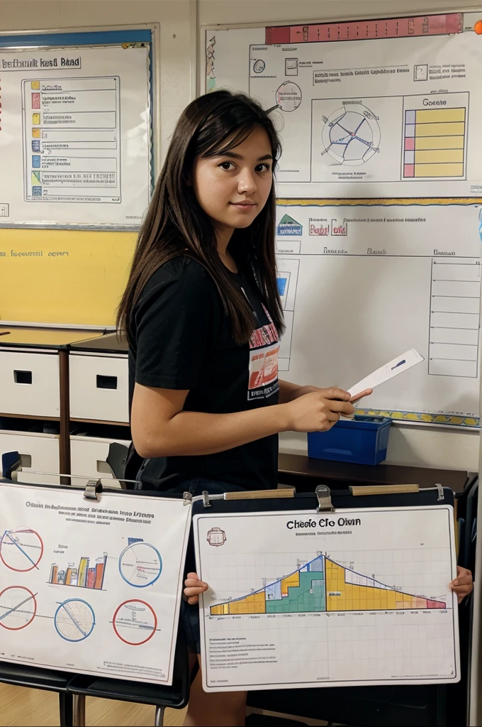 Student using visual aids like graphic organizers in classroom - SeaArt AI