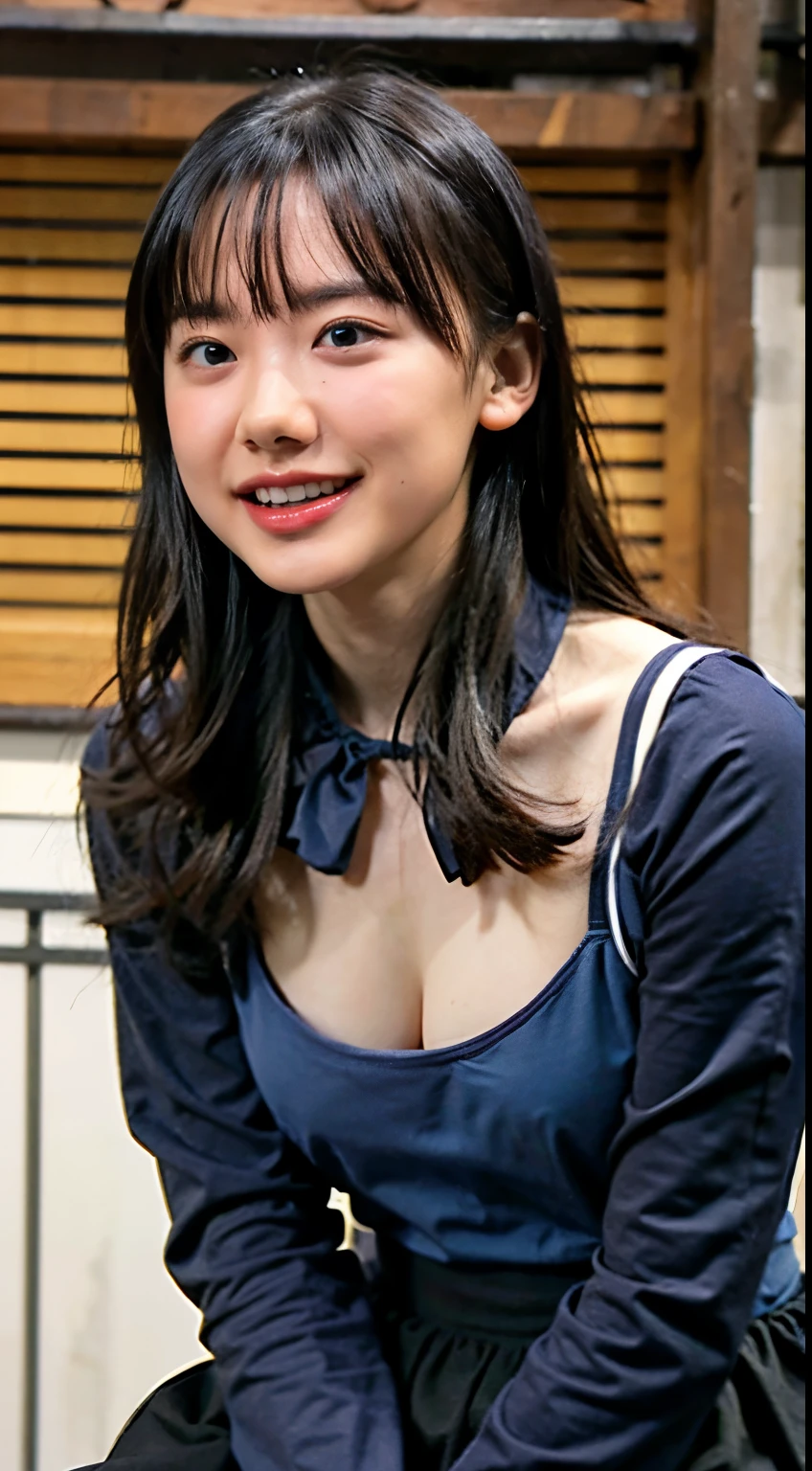 財布を持ってベンチに座っている女性がいます - SeaArt AI