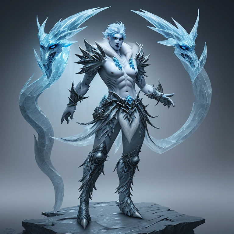 Dungeons and dragons style, ice mythical creature, unreal engine - SeaArt AI