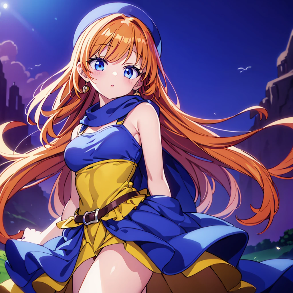 女の子1人、(高解像度)、(傑作)、(詳細な表現)、(アリーナ - DQ4、DQ4 アリーナ、オレンジ色のストレートヘア - SeaArt AI