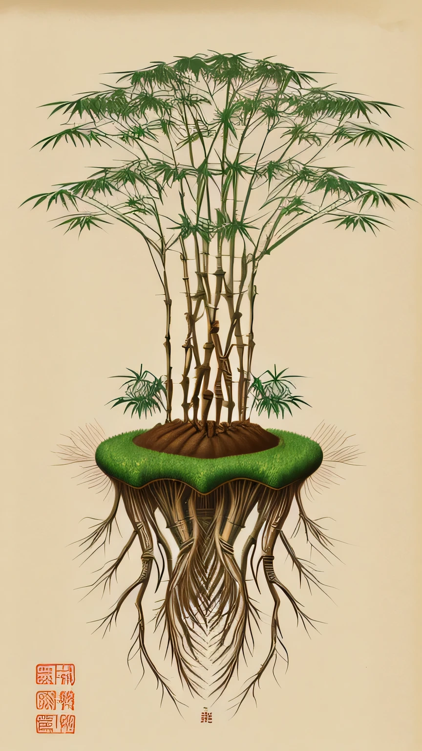 A poster with a tree growing out of a small island - SeaArt AI