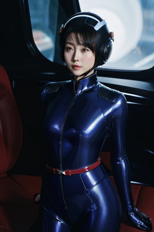 Beautiful woman、A tight-fitting spacesuit、Hanger、plump、Zero gravity space - SeaArt AI