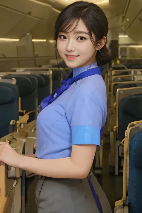ANA cabincrew uniform blue - SeaArt AI Model