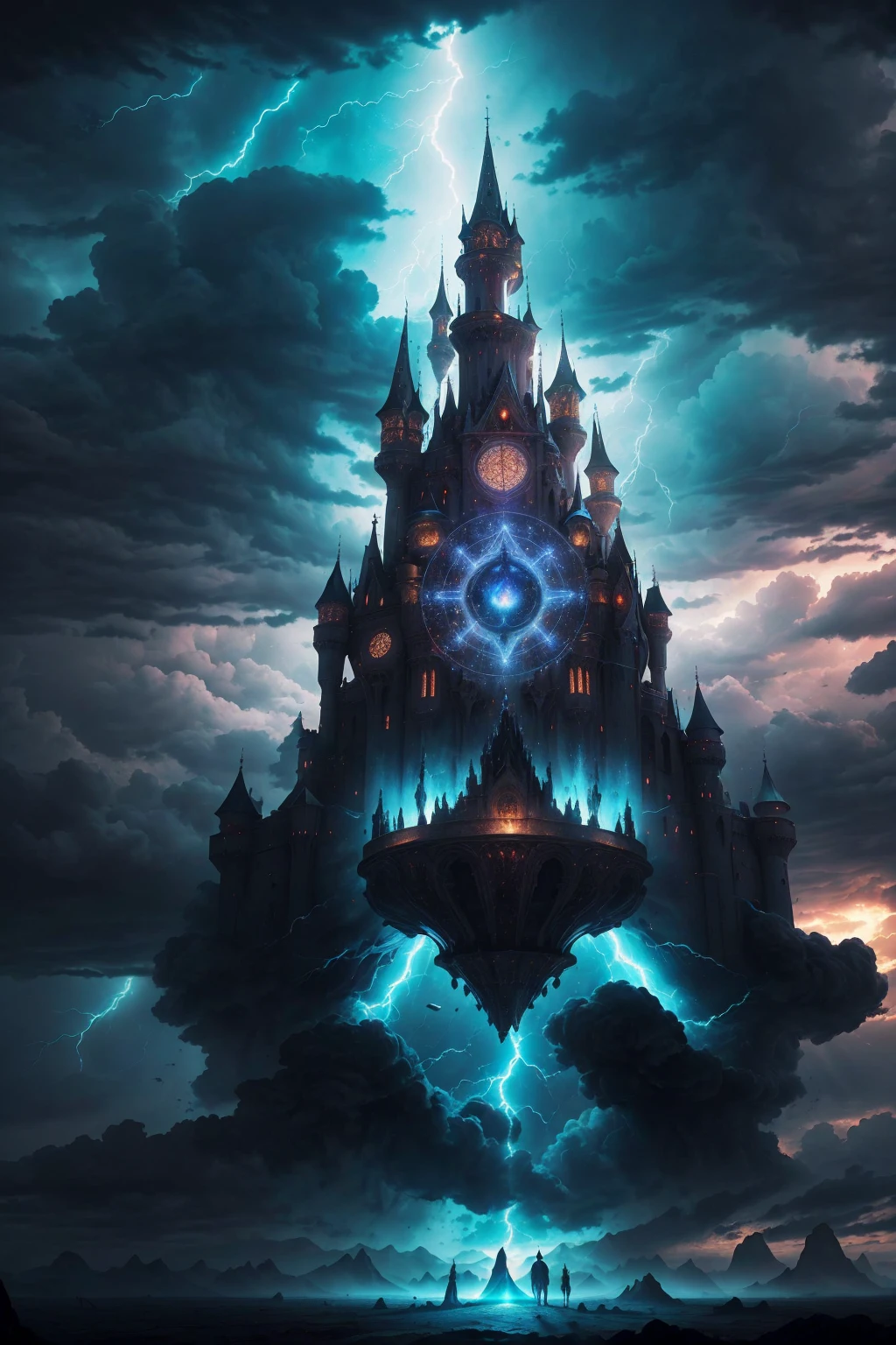 Huge medieval castle in the Magic Circle, Spectacular landscapes - SeaArt AI