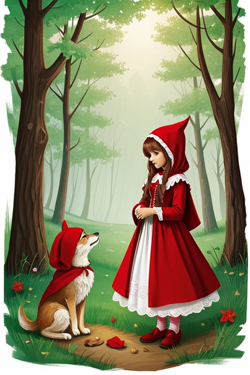 Create an illustration for the fairy tale Little Red Riding Hood ...