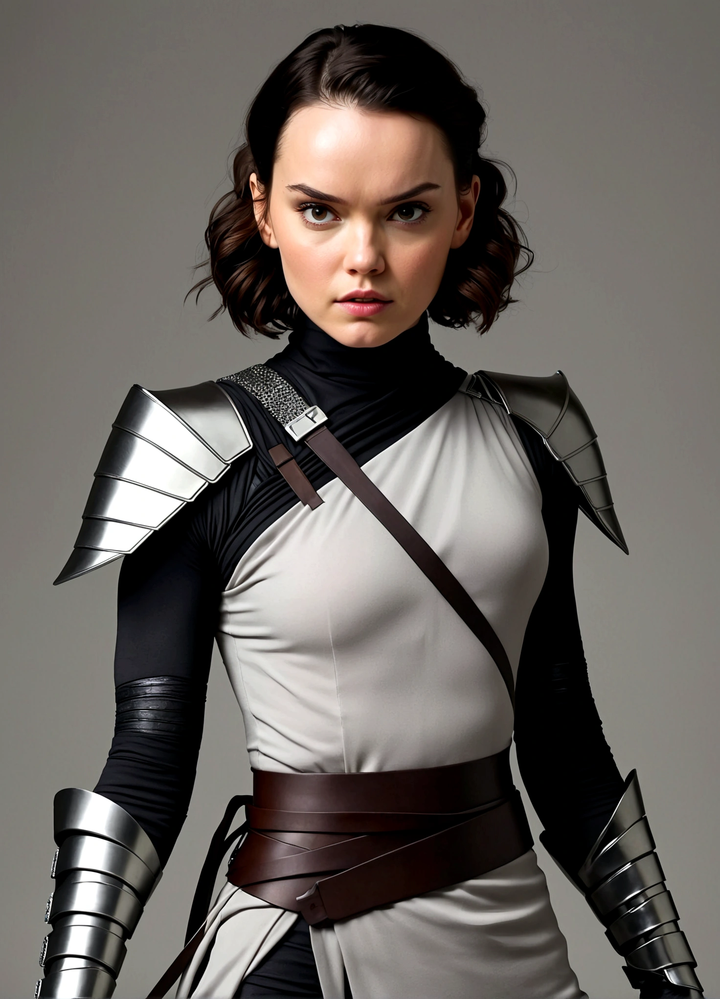 Daisy Ridley age 25, sexy ninja outfit (over exposed, safe for work - SeaArt AI