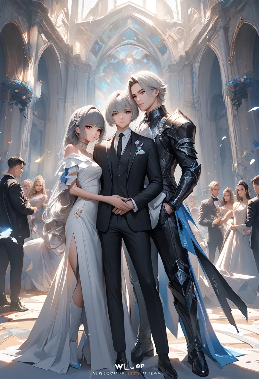 Dos personas vestidas de forma formal posando para una fotografía - SeaArt AI