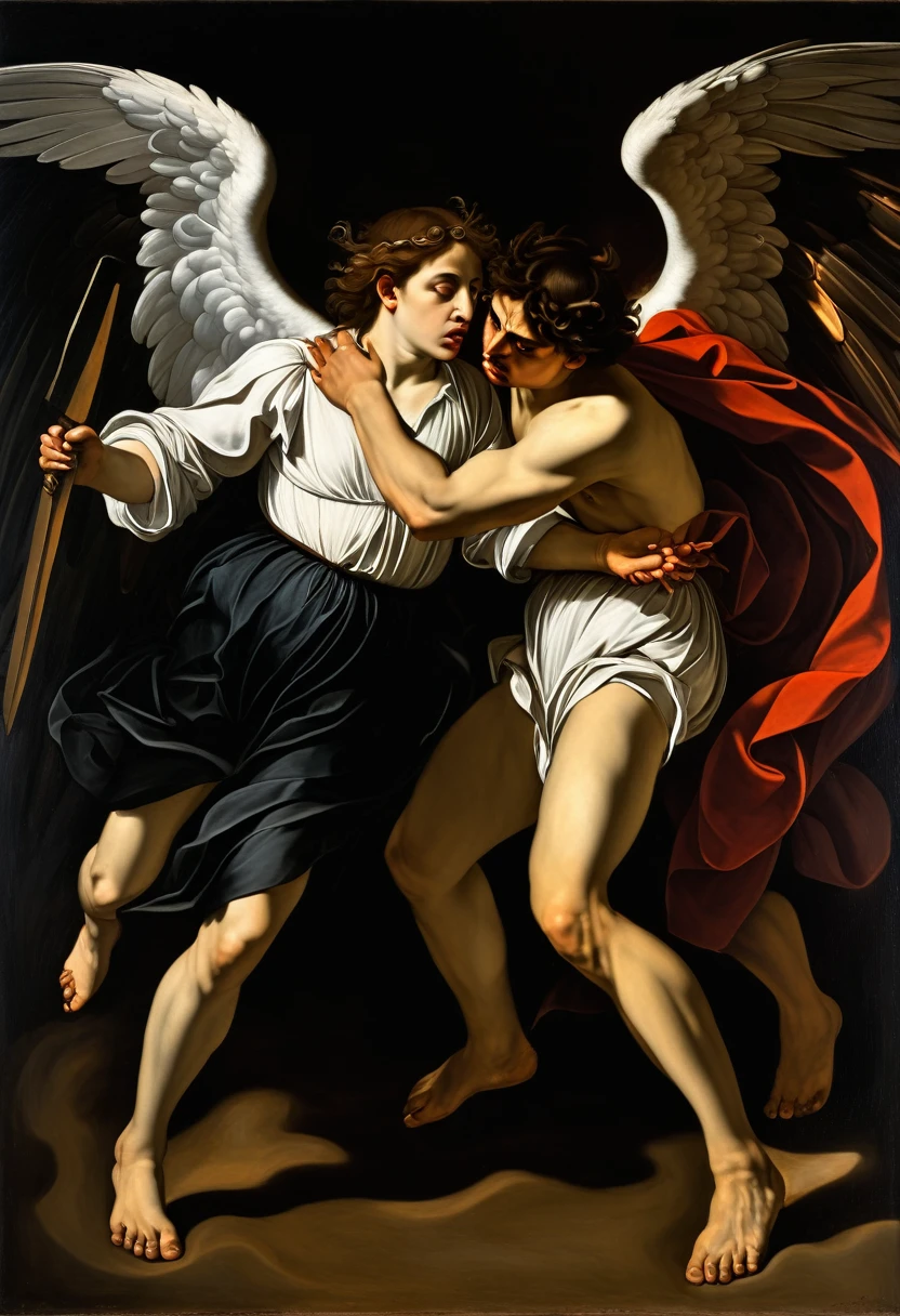 The consolation of the fallen angel, fight in heaven and hell - SeaArt AI
