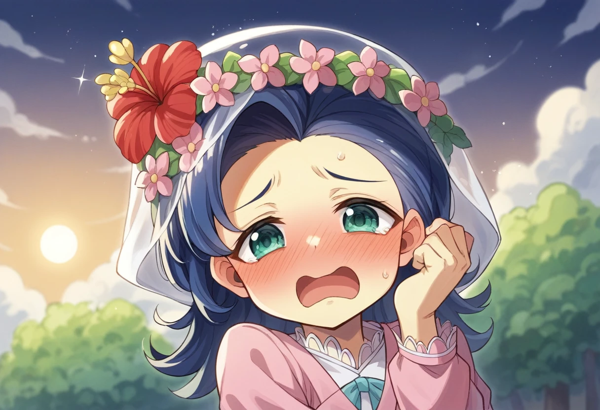 The pure white girl is not the color of icy jade... Her long hibiscus ...