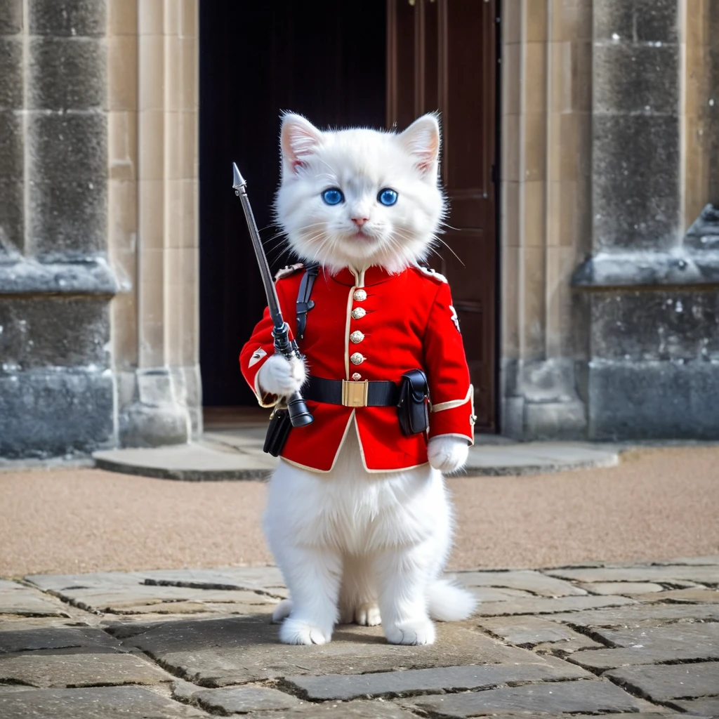 C4tt4stic, anthropomorphic blue-eyed white furry kitten, surrounded by ...