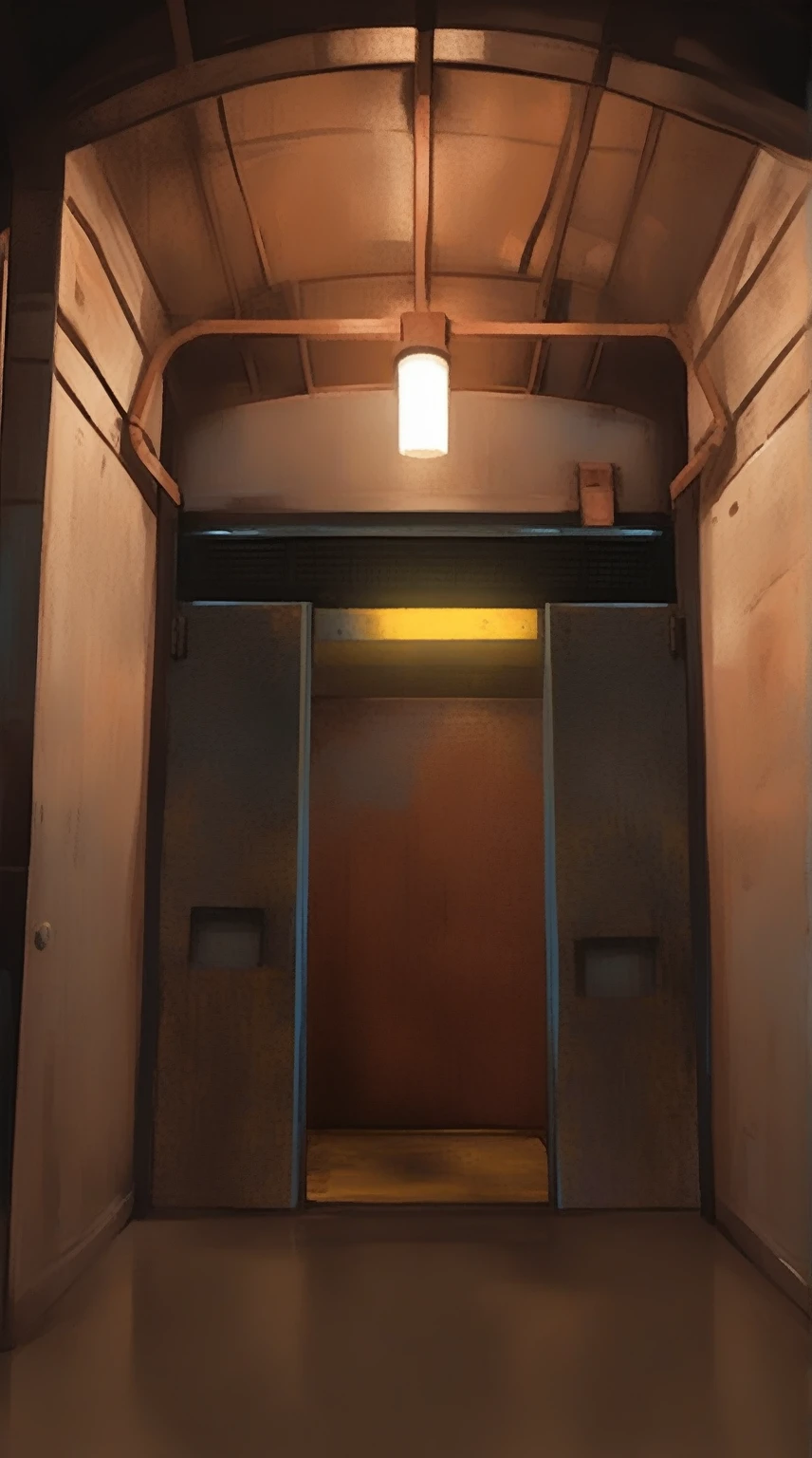 Children's picture books,crayon paintings,blush, an old rusty elevator ...