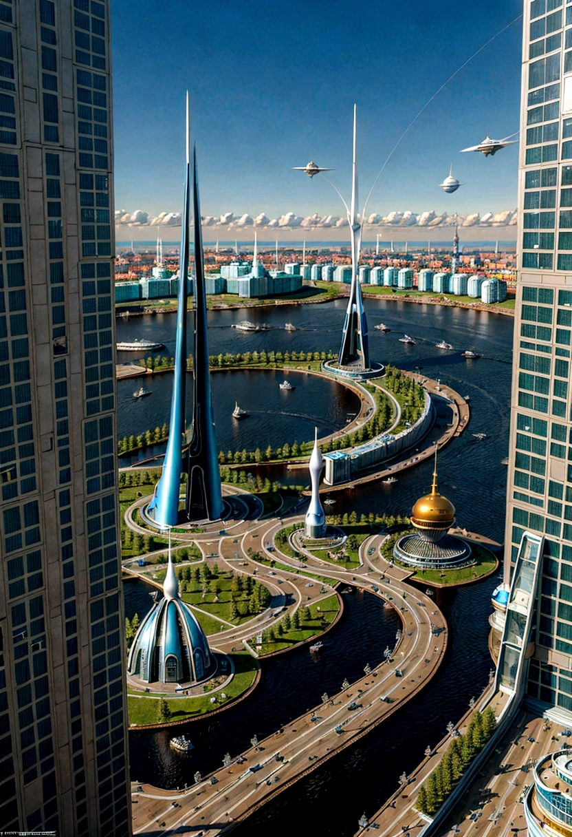 Sci fi saint peterburg space sight in future point of view streat ...