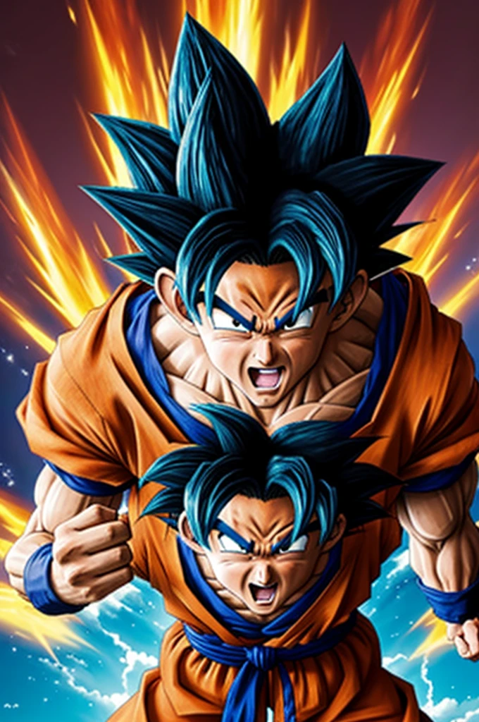 Goku down blue - SeaArt AI