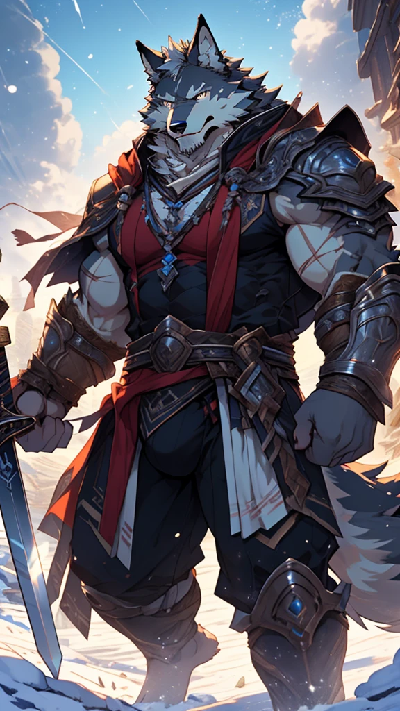 Battle，fight，white armor，long blue sword，elder，gentle and soft - SeaArt AI