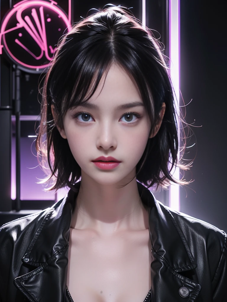 The number seven personified in a backlit woman with ネオンバイオレット - SeaArt AI