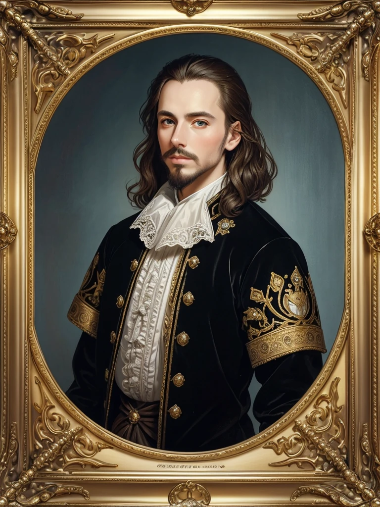 Christopher Marlowe's portrait, young, white skin, piercing blue eyes - SeaArt AI