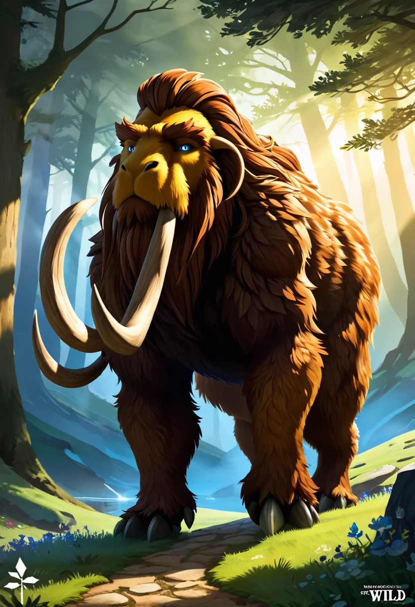 A humanoid anthropamorphic wolly mammoth. symmetrical face ...