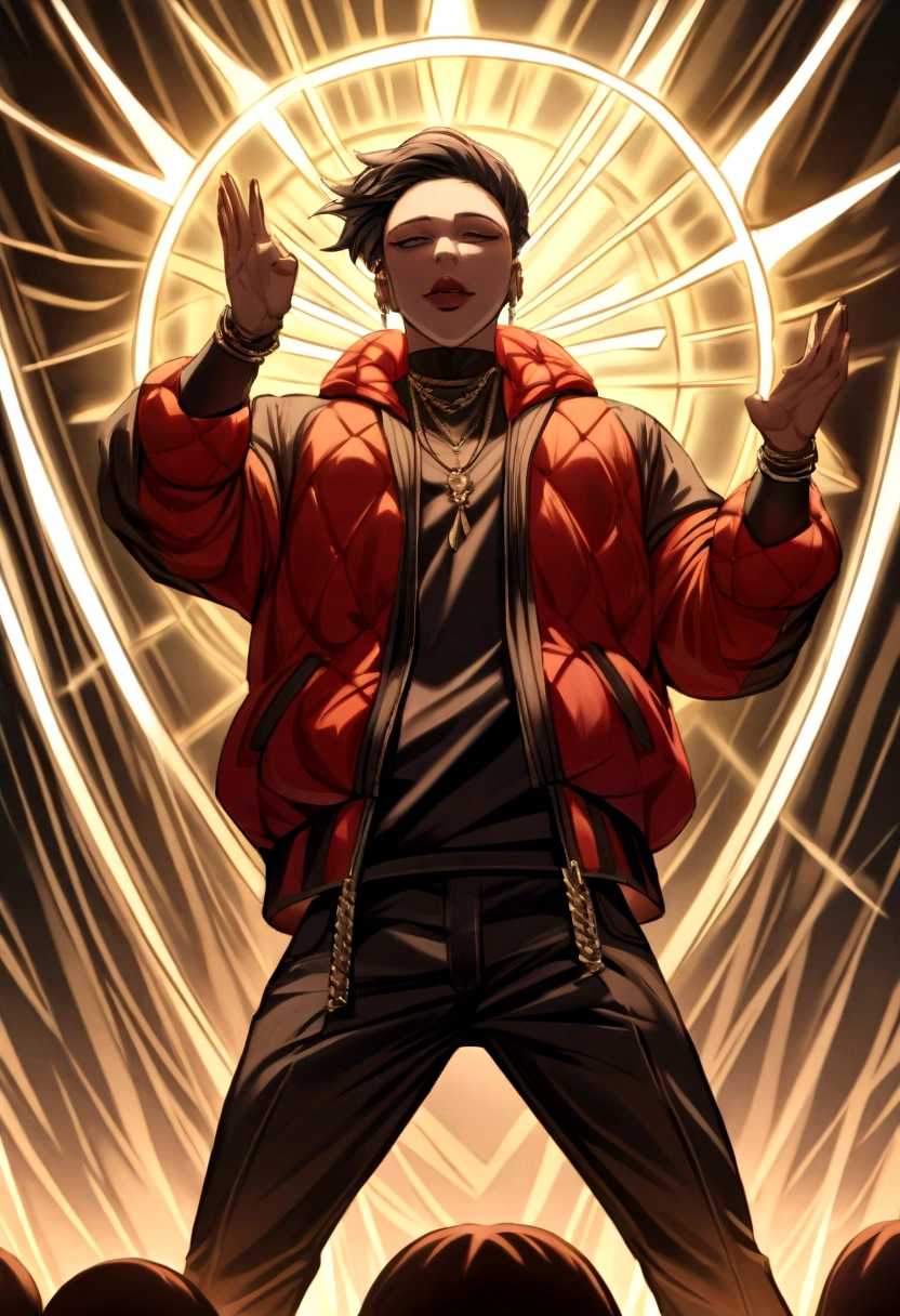 "Craft an engaging portrayal of a charismatic drill rapper in the midst ...