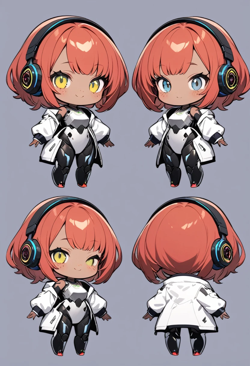 Full body, reference sheet, front, back,1 girl, Android girl - SeaArt AI