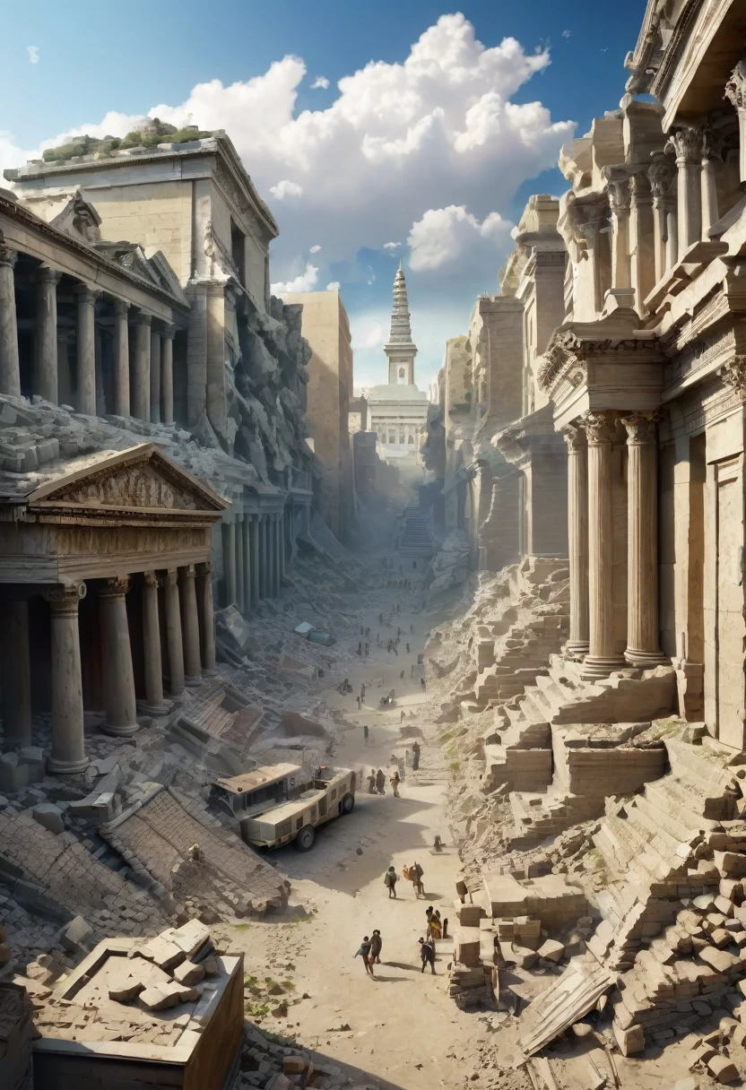 Realistic,The collapse of ancient civilizations,earthquake - SeaArt AI