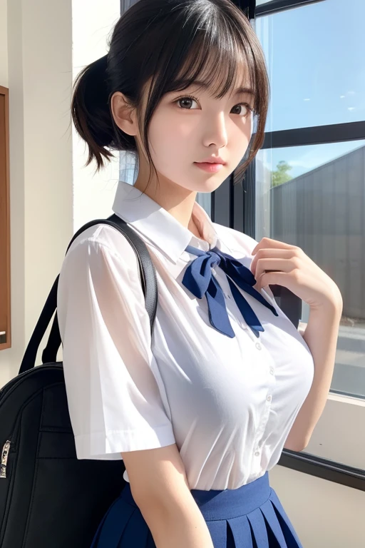 ブラウジング注意））（傑作）（最高品質）（非常に詳細）女性1名，，日本語，155cm，高校生 黒髪,ショートヘア,バッグ - SeaArt AI
