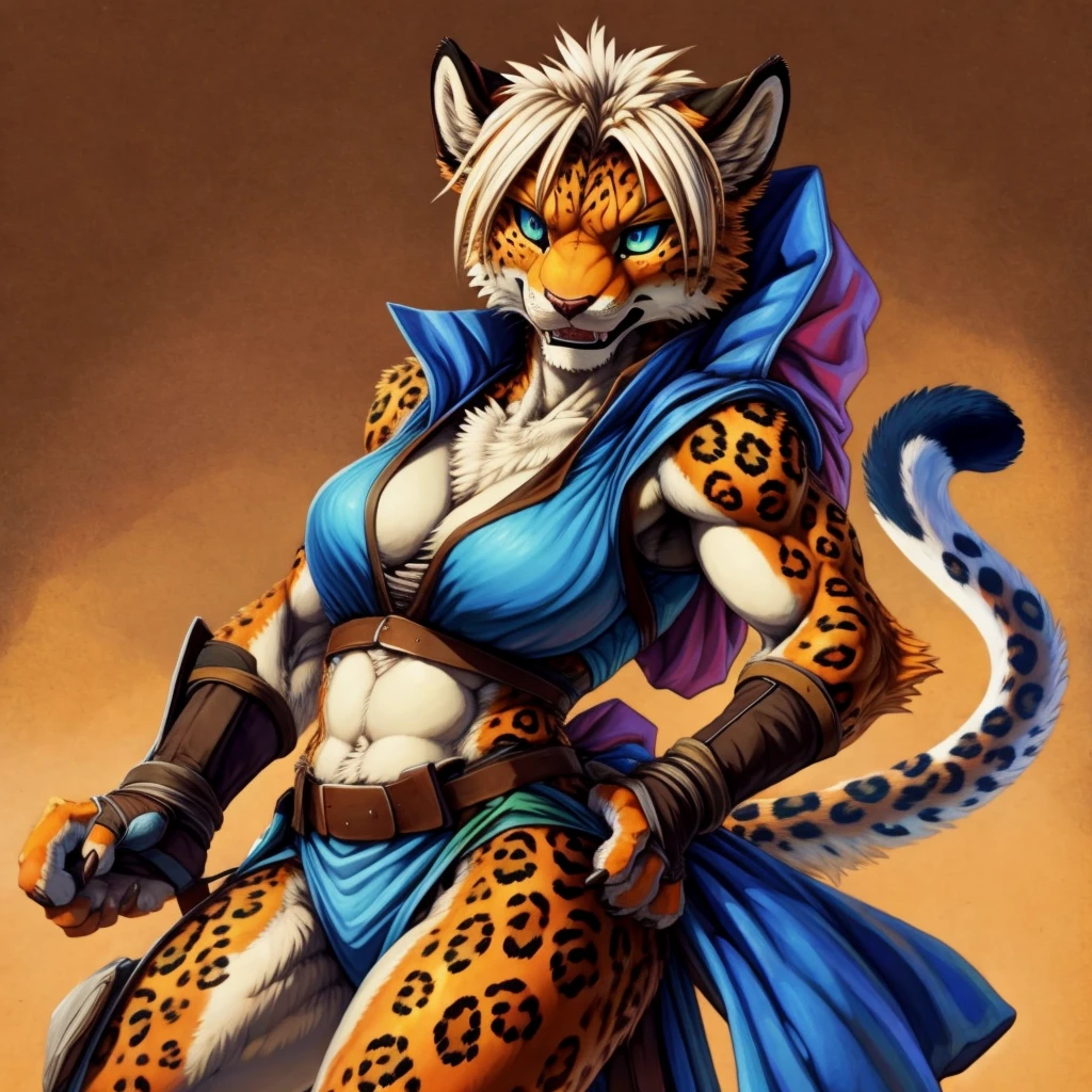 (masterpiece), (best quality),Woman ((anthro)) , ( Leopard girl - SeaArt AI