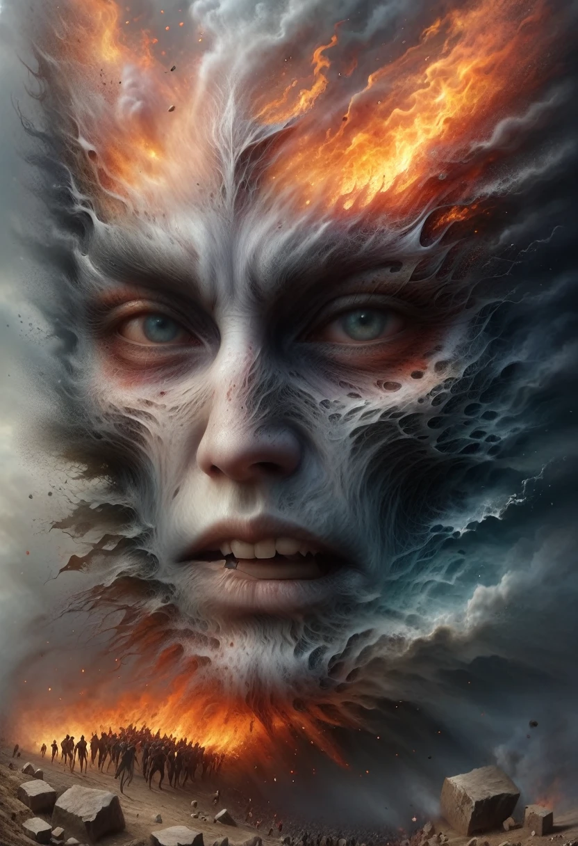 Giant wall in flesh hell - SeaArt AI