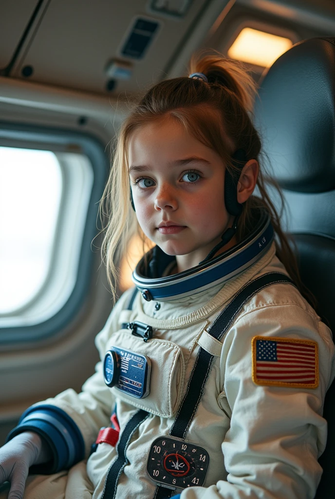 21 year kendal girl skin space suit inside space shuttle - SeaArt AI