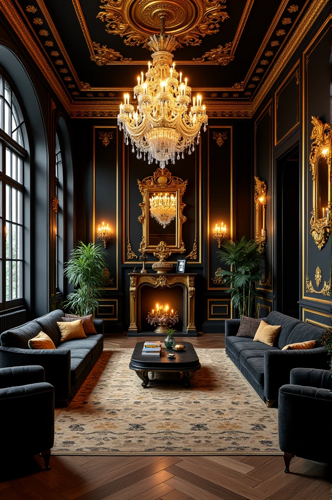 Black and gold room - SeaArt AI
