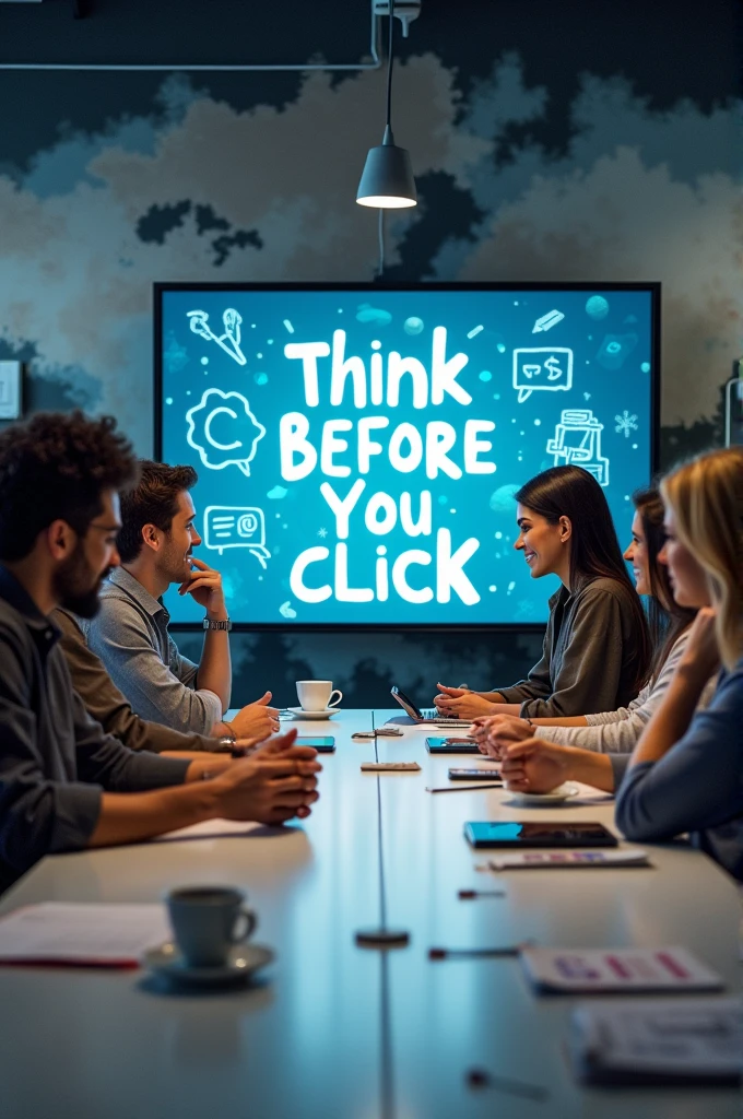 "Think before you click" themed photo - SeaArt AI