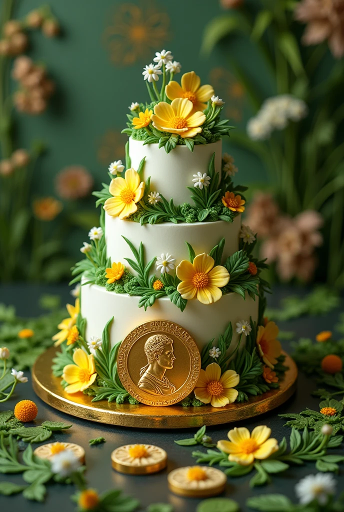 Top view of a Cake on nobel prize in plant reproductive biology - SeaArt AI