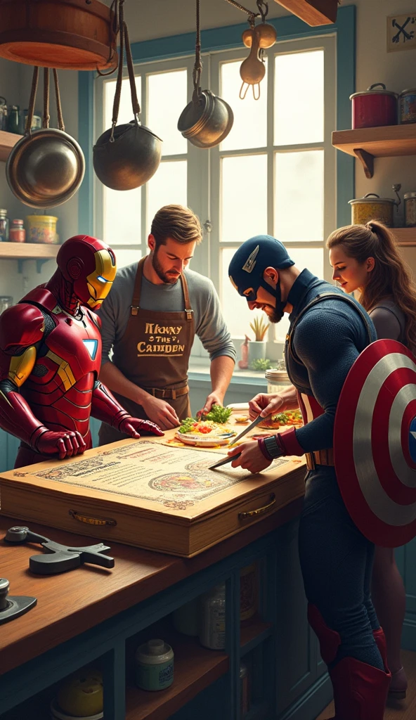 The Avengers team is learning to cook in the kitchen., following a ...