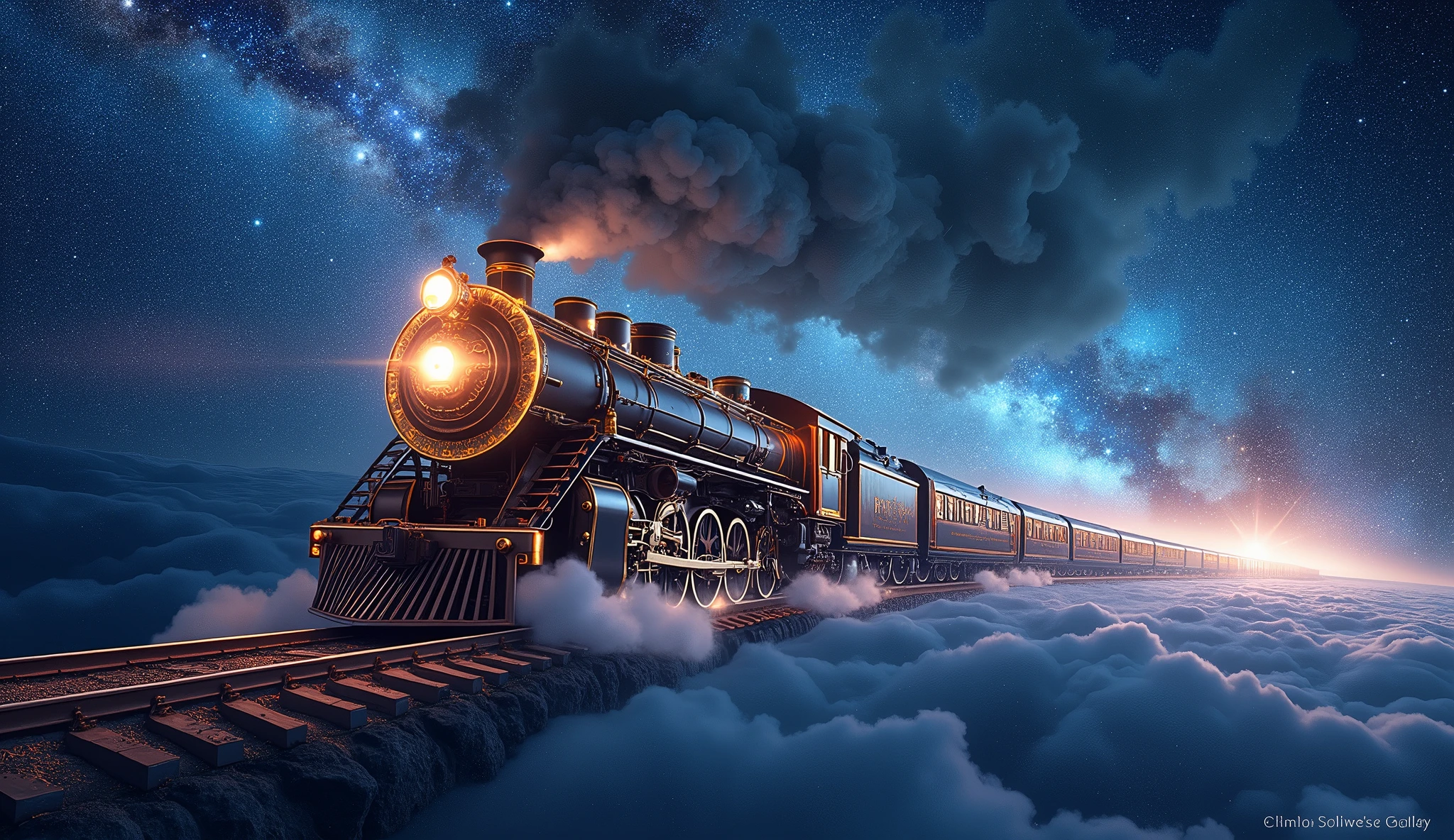 Night Sky、Star of the sky、Flying steam locomotive、Galaxy Express 999 ...