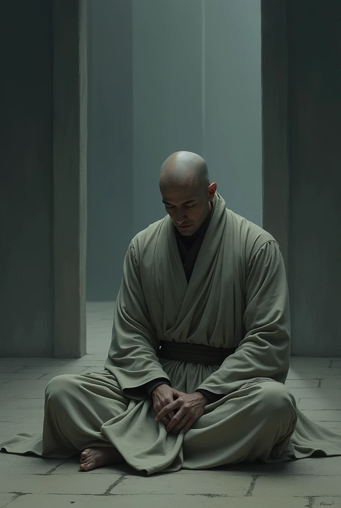 Monk and sad person no copyright image - SeaArt AI