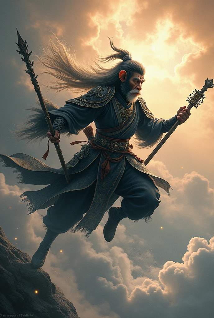 (((journey to the west, Sun Wukong, monkey, Riding on the clouds ...