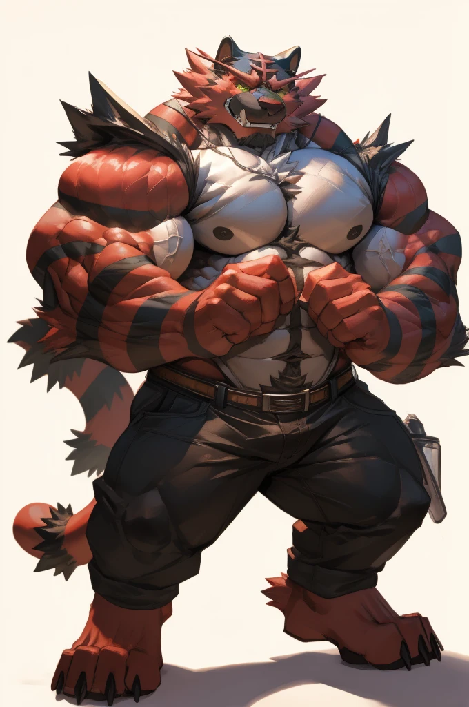 Lindong, zoroj, echin 1boy, 1man, solo, a (furry incineroar - SeaArt AI