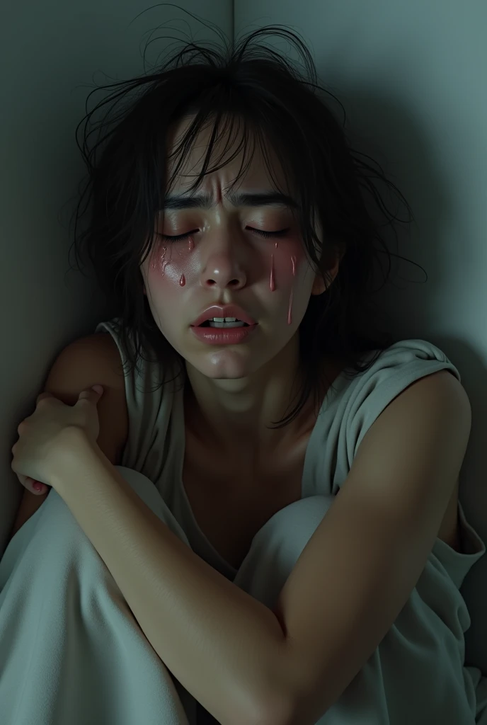 A person crying - SeaArt AI