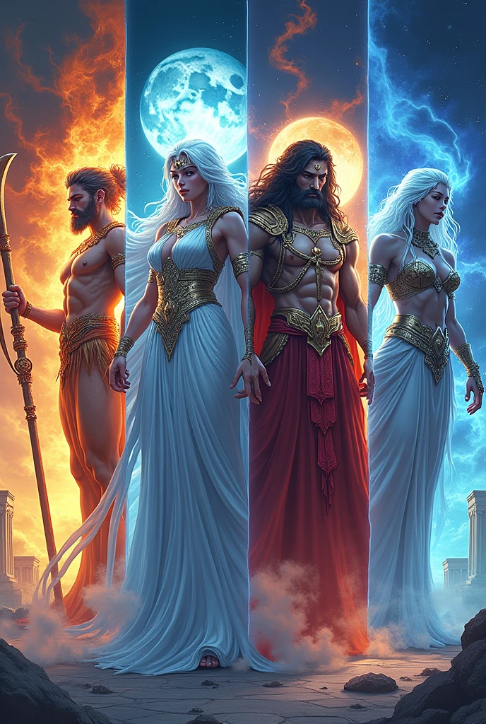 Help me create titan of Cronus, hyperion, phoebe, prometheus - SeaArt AI