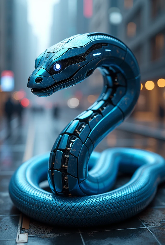 Blue snake robot - SeaArt AI