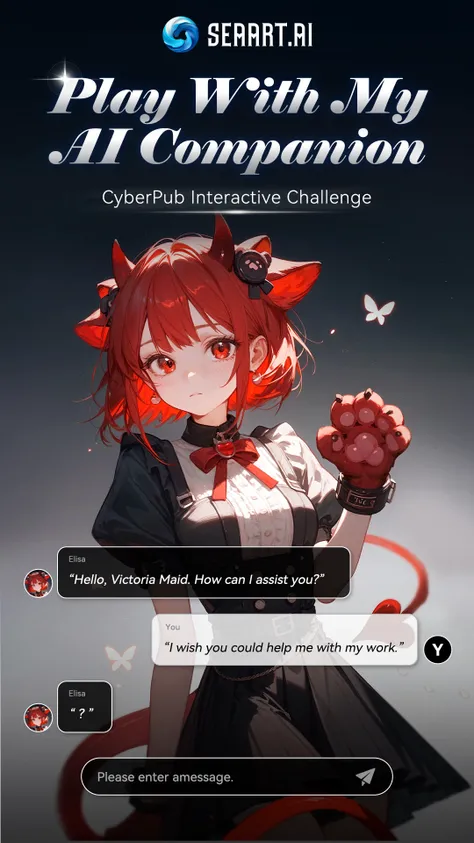 Cyberpub Interactive Challenge - Play with My AI Companion created with SeaArt AI