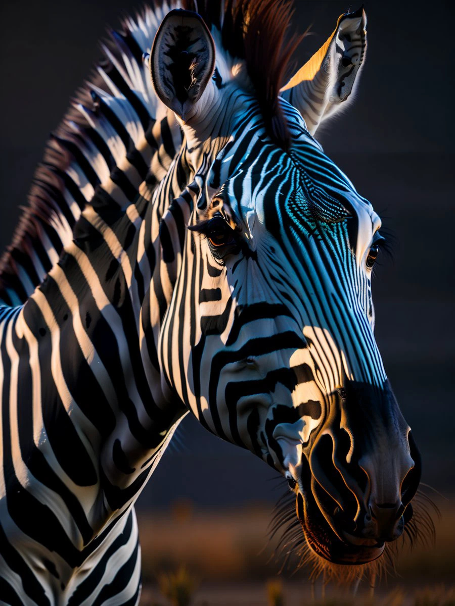 award winning photo of zebra in savannah, bright day, rim light ...
