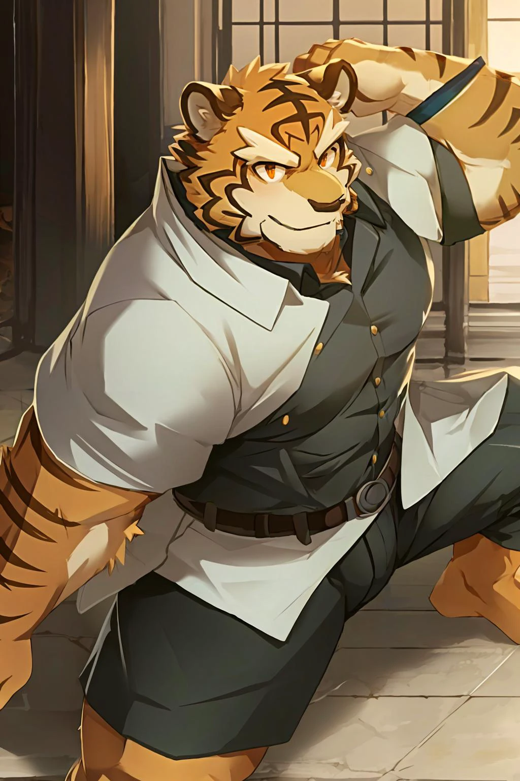 bara, peludo, peludo_male,enfoque masculino,muscular male - SeaArt AI