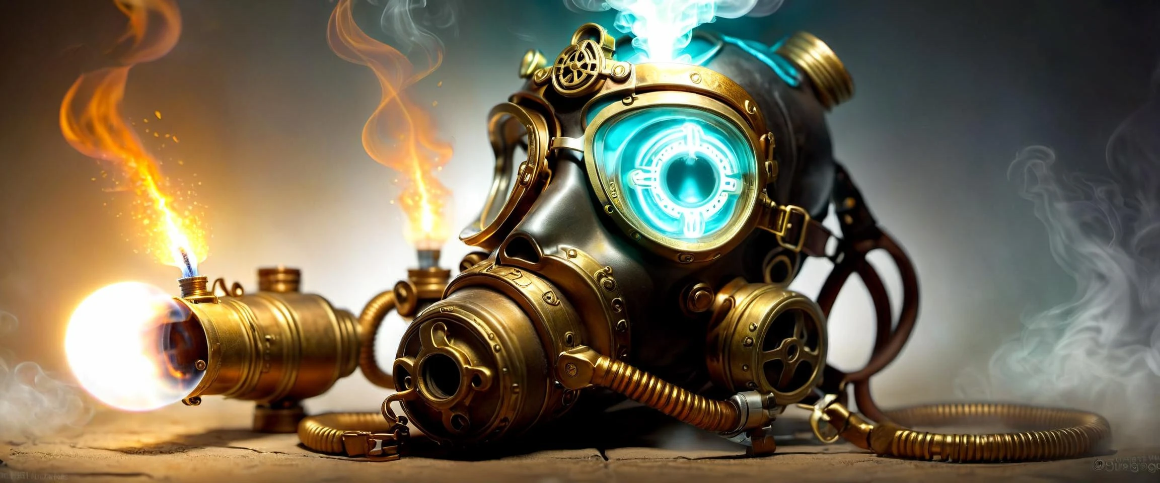 AetherPunkAI gas mask, face, ((small, tiny, miniature - SeaArt AI