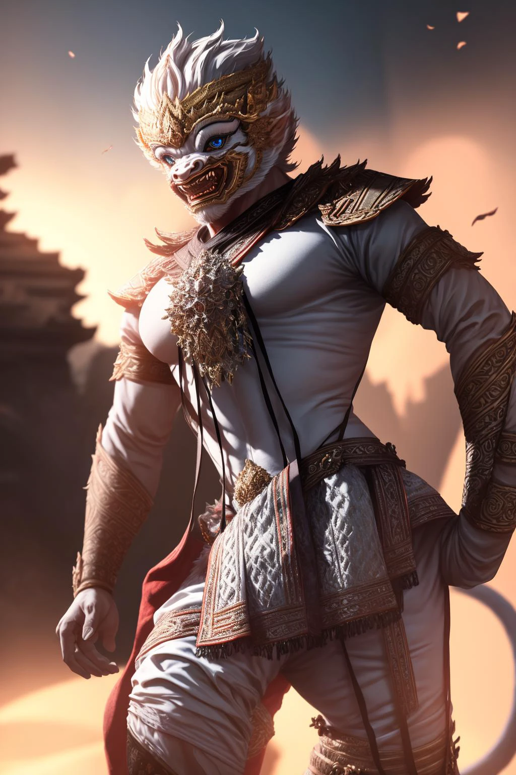 A close up of a person in a costume with a sword - SeaArt AI