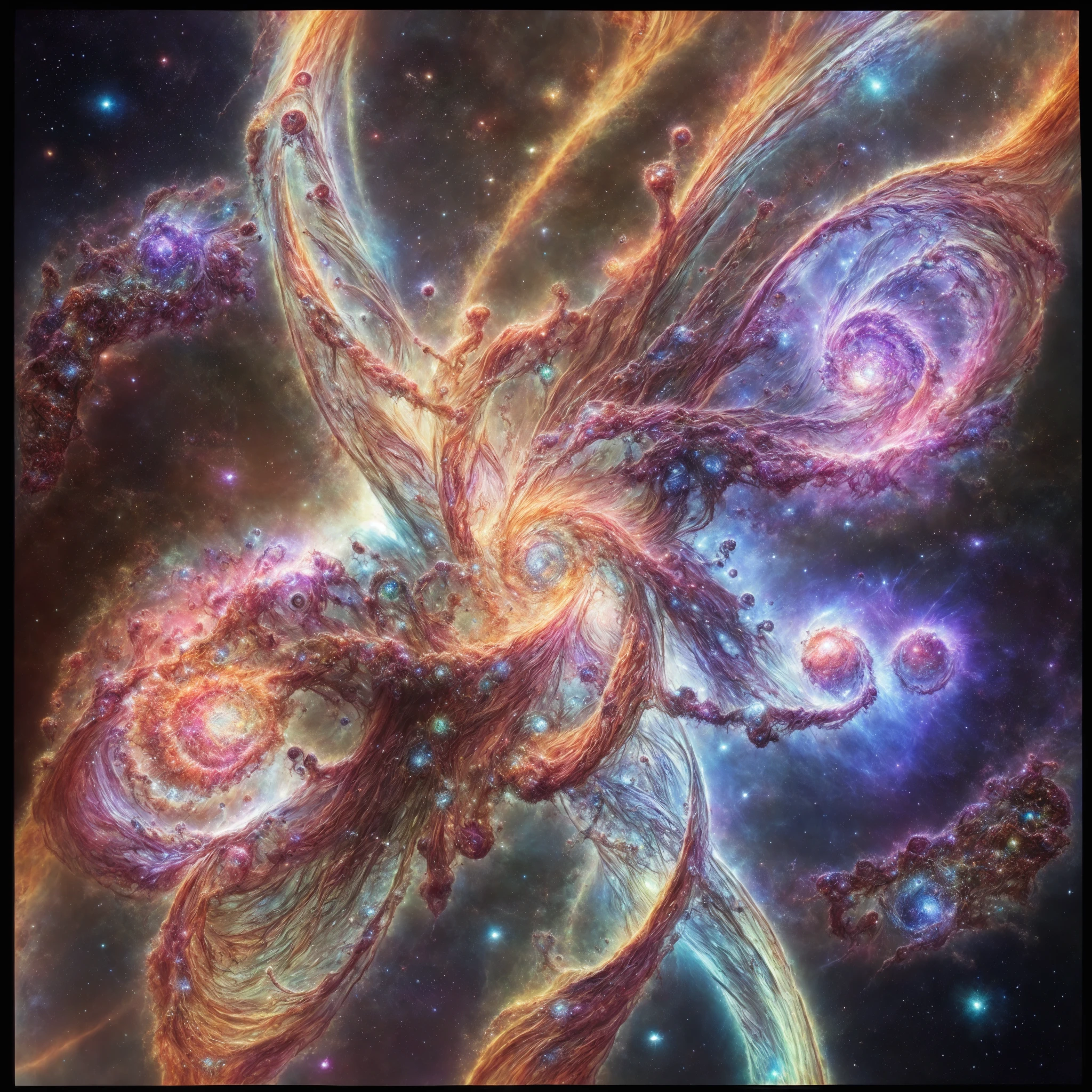 A close up of a very large star surrounded by many smaller stars ...