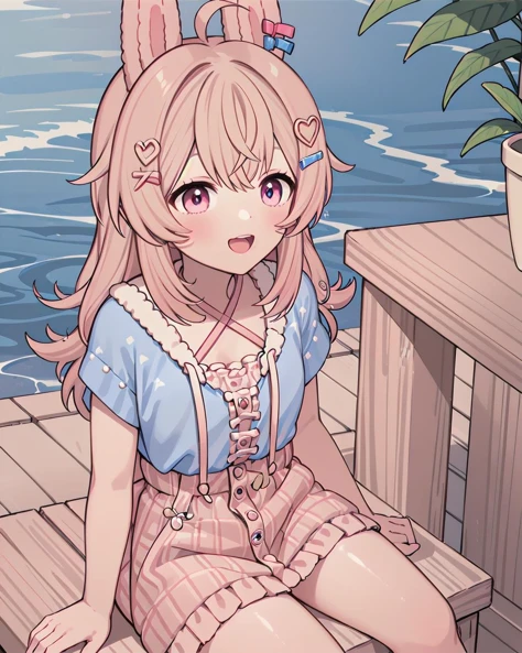 pipkin_pippa, pink eyes, sitting - SeaArt AI