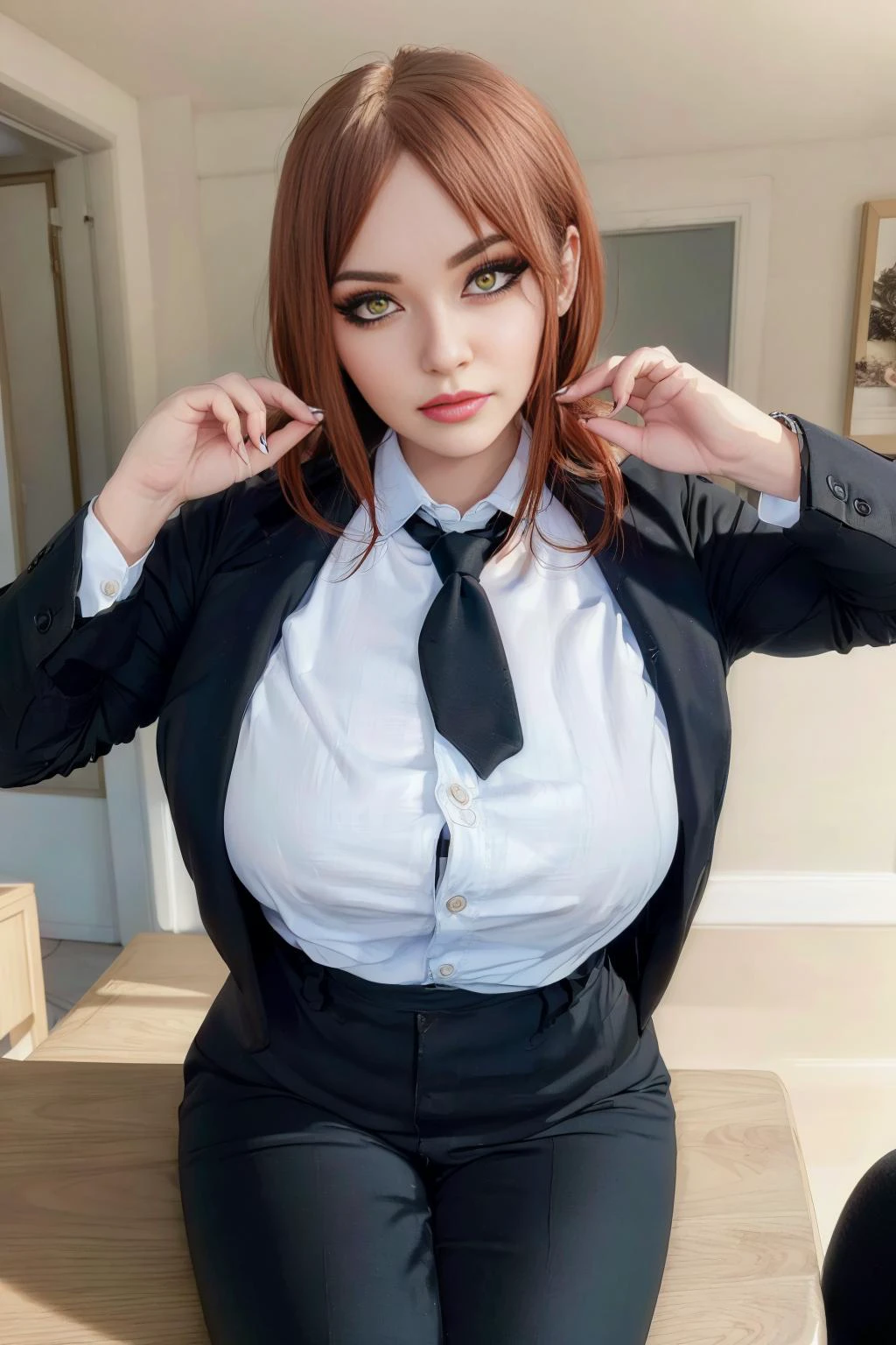 (view from front) woman Standing with one foot raised and resting on a ...