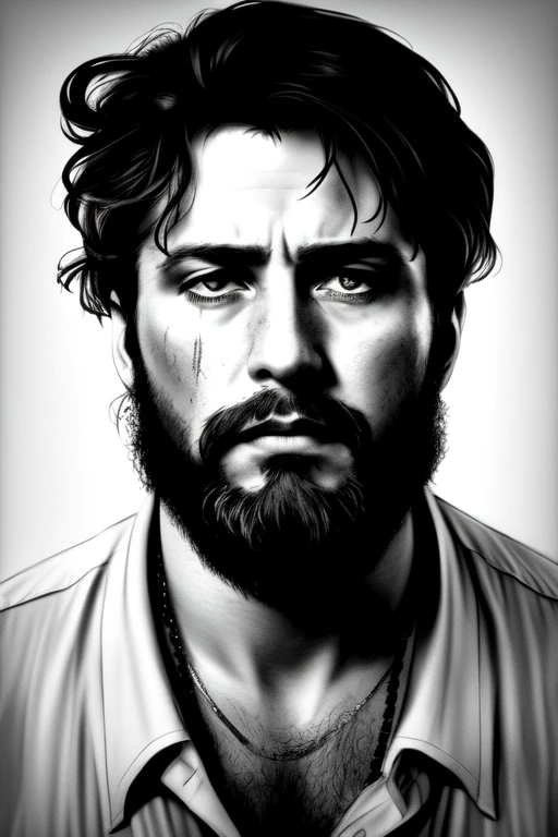 (Dramatic Photo:1.3) of (Sketched:1.3),(Shameful:1.3) drunk man,Highly ...