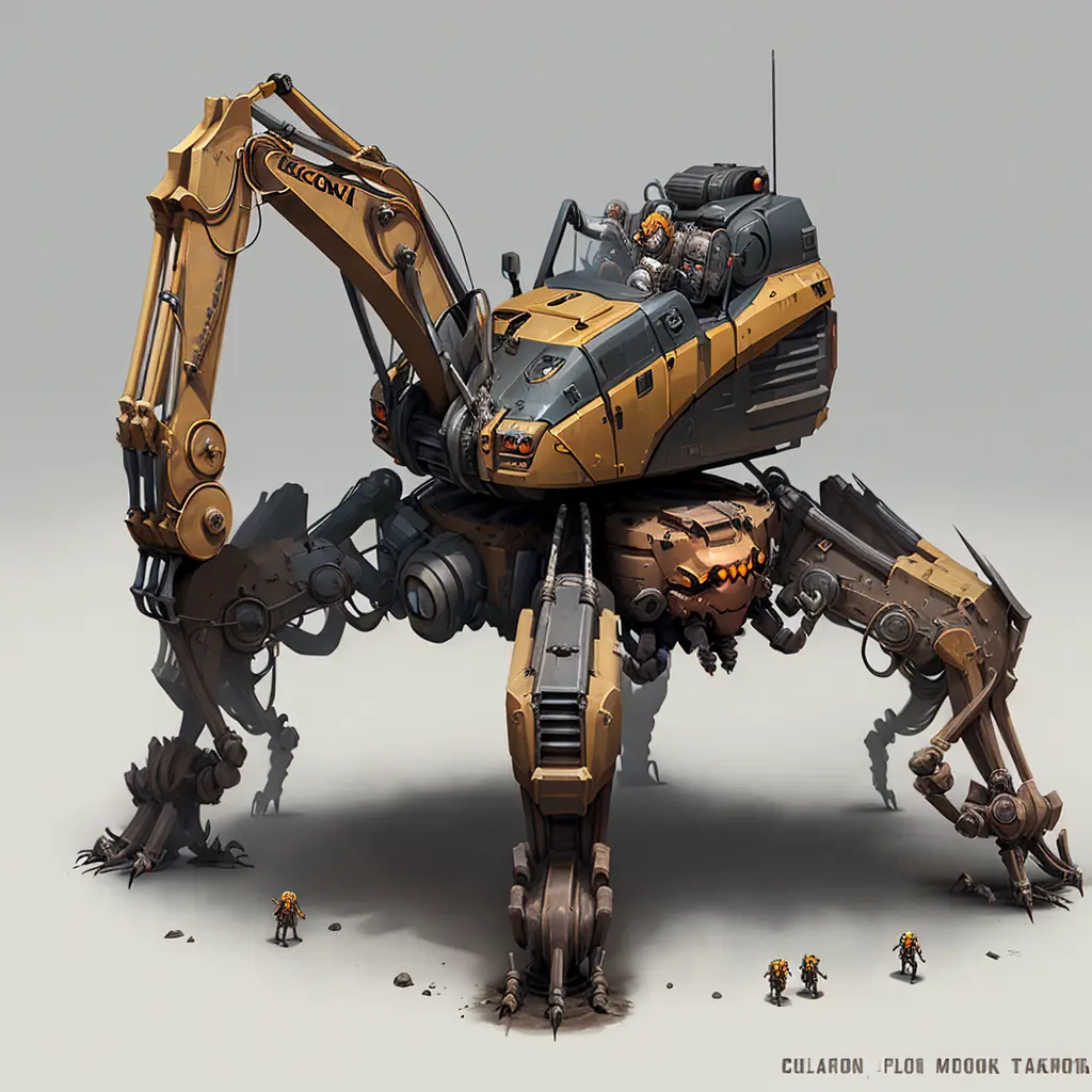 A close up of a robot with a large body and a large arm - SeaArt AI